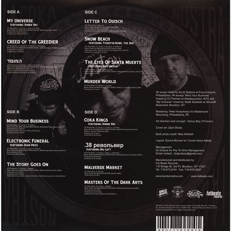 La Coka Nostra Masters Of The Dark Arts Red Vinyl Version Vinyl 2lp