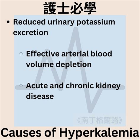 《南丁格爾路》 護士必學：causes Of Hyperkalemia