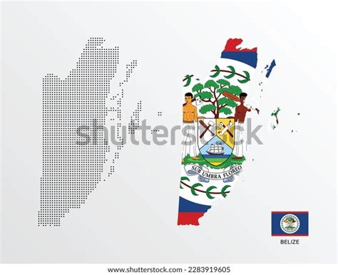 Vector Illustration Belize Map Flag Stock Vector Royalty Free