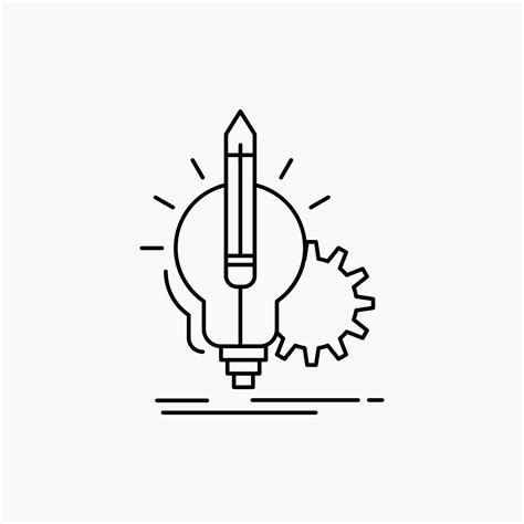 Idea Insight Key Lamp Lightbulb Line Icon Vector Isolated