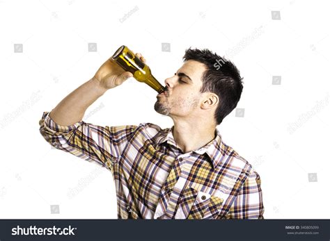 Man Drinking Beer Bottle