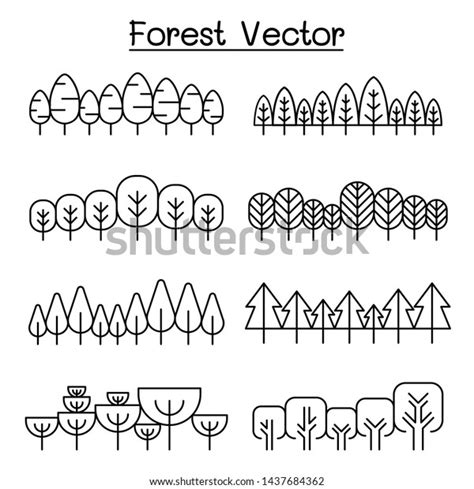 Forest Pattern Forest Background Landscape Vector Stock Vector Royalty Free 1437684362