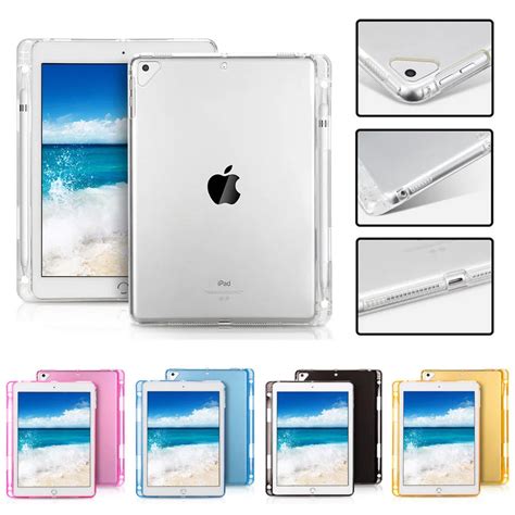 For Ipad Air Silicon Case With Pencil Slot Clear Transparent Case Cover For Ipad