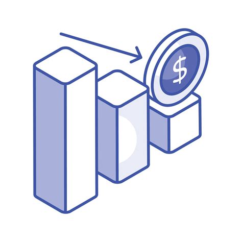 Down Chart Financial Loss Decrease Chart Isometric Vector Design