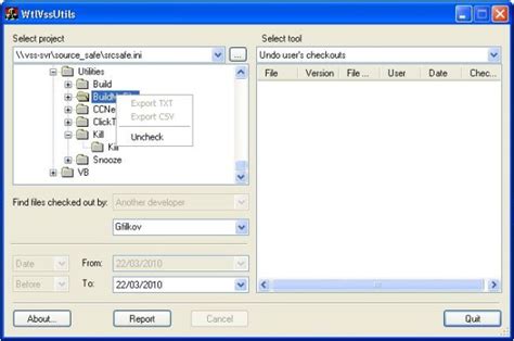 VSS Tool Mass Unchecking CodeProject