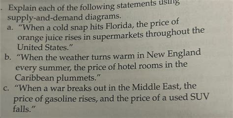Solved Explain Each Of The Following Statements Using Chegg