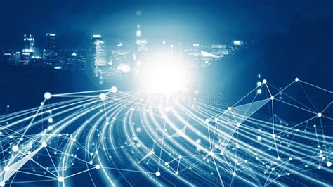 Digital Data Flow On Road In Concept Of Cyber Global Communication And