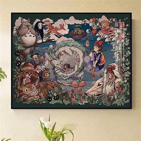 宮崎駿動漫十字繡套裝 diy手工十字繡治癒系卡通刺繡材料包 2024新款 蝦皮購物