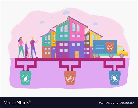 Concept Sorting And Recycling Garbage Royalty Free Vector