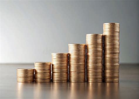 Financial Growth A Stack Of Coins Illustrates Steady Accumulation Towards Increased Wealth And