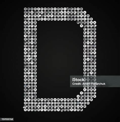 벡터 실버 반짝이 스팽글 문자 D 개념에 대한 스톡 벡터 아트 및 기타 이미지 개념 교육 금속 Istock