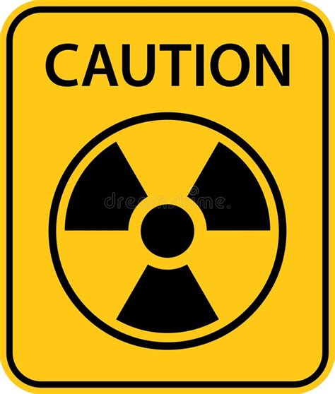 Radioactive Ionizing Radiation Material Signage Yellow Printable Sign Stock Illustrations 10