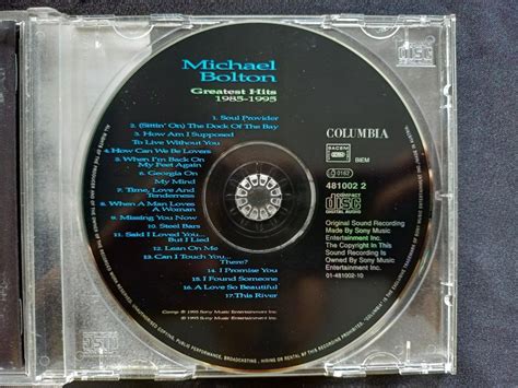 Cd Michael Bolton Greatest Hits 1985 1995 Hobbies And Toys Music