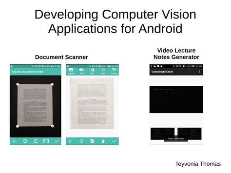 Ppt Developing Computer Vision Applications For Android Powerpoint
