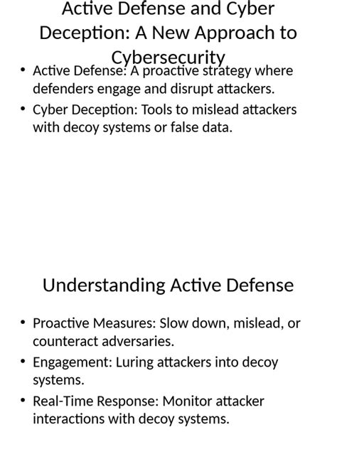 Active Defense Cyber Deception Presentation Pdf