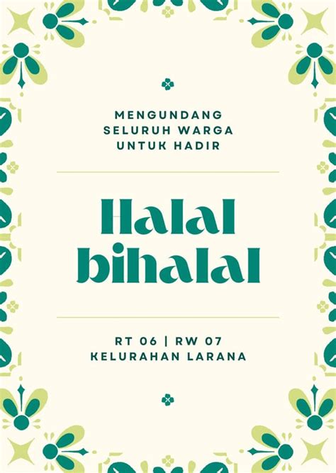 Gratis Contoh Undangan Halal Bihalal Terbaru Canva
