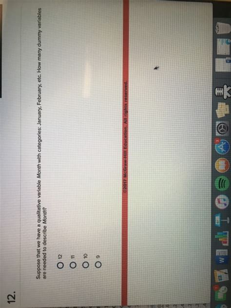 Solved Suppose That We Have A Qualitative Variable Month