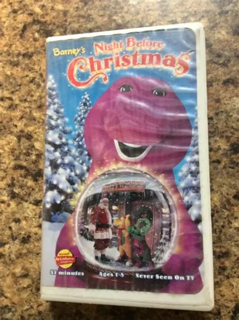 Barneys Night Before Christmas Vhs Video Tape Vtg White Clamshell £5