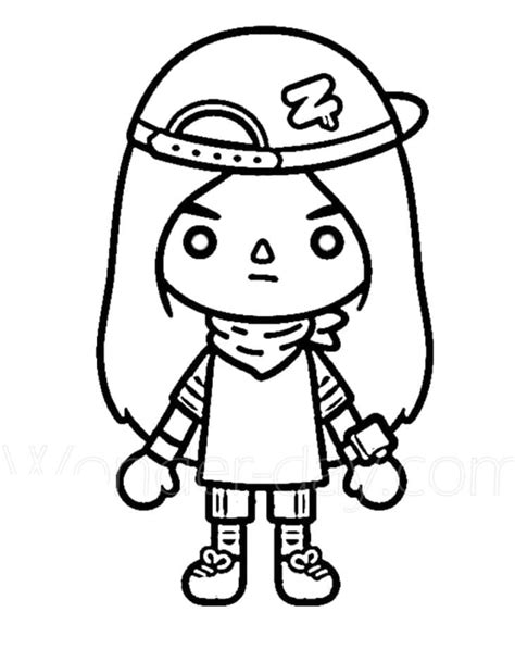 Coloriage Image De Fille Toca Boca Dessin gratuit à imprimer