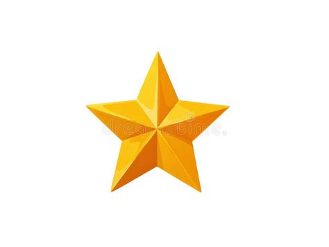 Golden Isometric Five Pointed Star Icon In Illustration With White Background Minimal Design