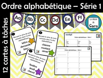 Ordre alphabétique Série 1 Cartes à tâches by La classe de Caro