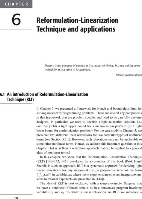 Reformulation Linearization Technique And Applications Chapter 6