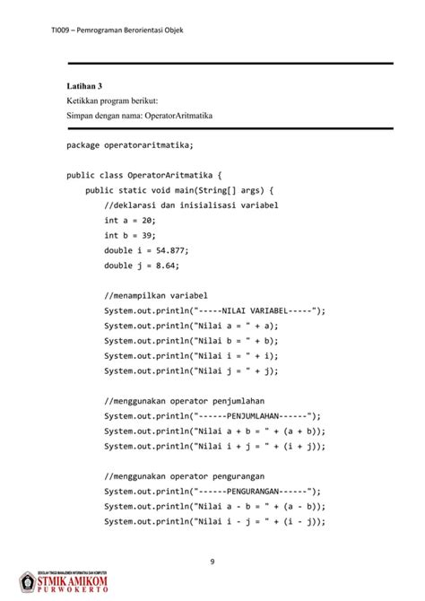 Modul Praktikum Pemrograman Berorientasi Objek Chap1 6 Pdf