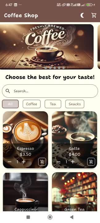 Appu M On Linkedin Flutter Coffeeshopapp Mvvm Provider Flutterapps Darkmode Lightmode