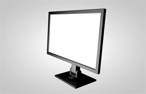 빈 흰색 화면 격리 3d 일러스트와 함께 컴퓨터 모니터 0명에 대한 스톡 사진 및 기타 이미지 0명 Lcd Lcd