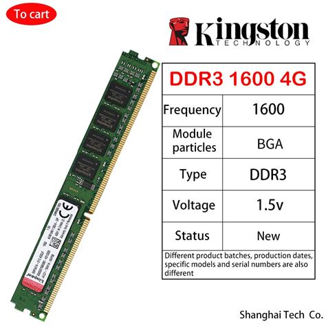 Kingston Original Pc3 Memory Ddr3 2gb 4gb 8gb 133316001866mhz Desktop