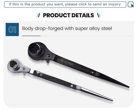 Ratchet Spanner Ratcheting Socket Wrench Tool Hexagon Scaffold Quick Wrench Double Tail Ratchet