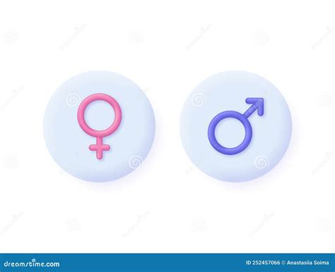 3d Gender Icon Isolated On White Background Linked Male And Female