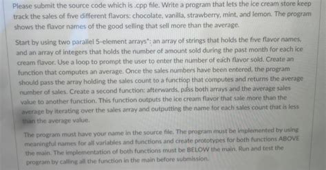 Please Submit The Source Code Which Is Cpp File