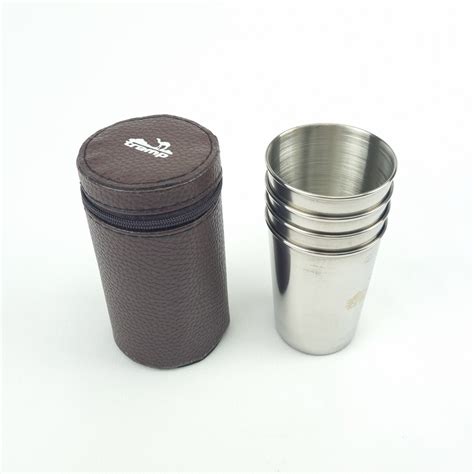 Купити Похідні стопки чарки металеві Tramp 175 мл набір чарок у чохлі з нержавіючої сталі ціна