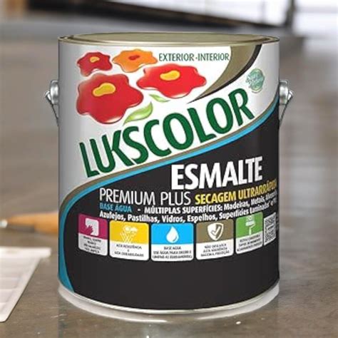 Tinta Esmalte Brilhante Base D Água Gelo 3 600L Lukscolor Barcelona Lar