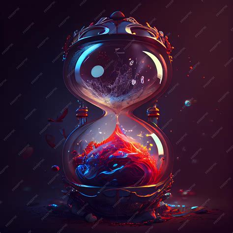Premium Ai Image Abstract Background With Hourglass And Fire Inside 3d Illustration