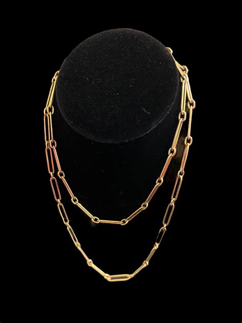 18k Gold Paperclip Necklace Ark Antiques La Jolla Ca