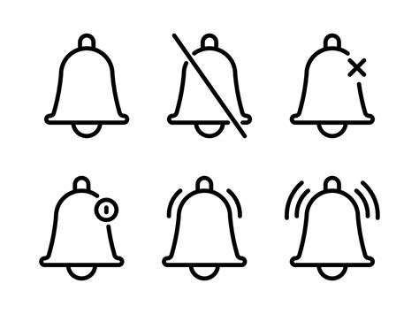 Set Of Notification Bell Ring Mode Turn Off Notification Bell Silent