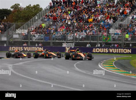 Melbourne Australia 13 Feb 2025 Lando Norris Oscar Piastri Max