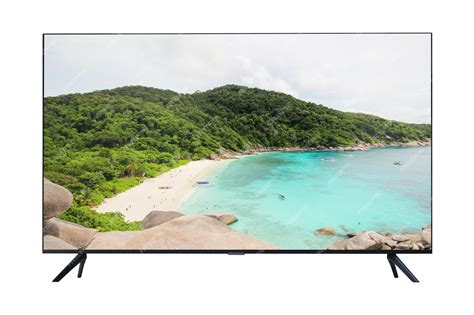 Tv 4k 평면 스크린 Lcd 또는 Oled 플라즈마 현실적인 흰색 빈 Hd 모니터 모형 현대 비디오 패널 흰색 평면 스크린