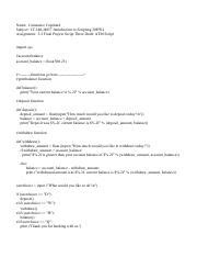 5 2 Final Project Script Three Draft ATM Script Pdf Name Constance