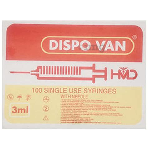 Dispovan Syringe 3ml With Needle 24G Buy Box Of 100 0 Syringes At Best