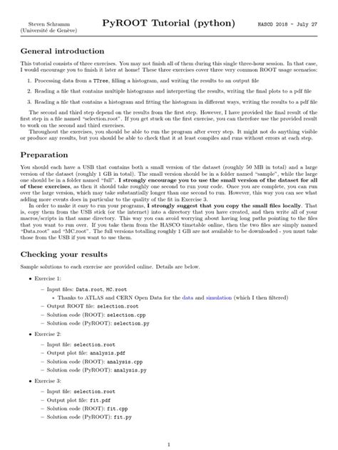 Tutorial Pyroot Pdf Computer Program Programming