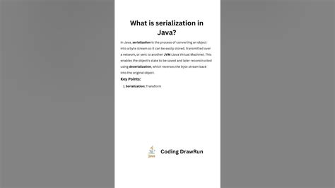 What Is Serialization In Java Javainterviewquestionsanswers Javainterviewquestions Javatricks