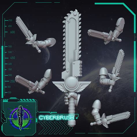 3d Printable Neutral Chainsword Set 3 By Cyberbrush