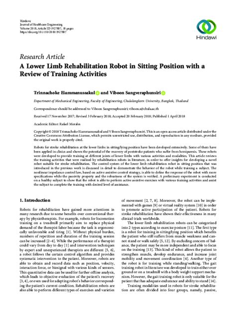 Pdf A Lower Limb Rehabilitation Robot In Sitting Position With A