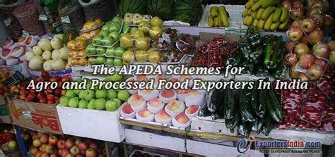 The Apeda Schemes For Agro And Processed Food Exporters In India