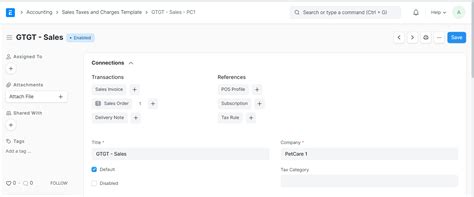 Default Sales And Charges Template Not Applied To Sales Invoice · Issue