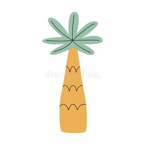 Flat Hand Drawn Vector Illustration Of Palm Stock Vector Illustration