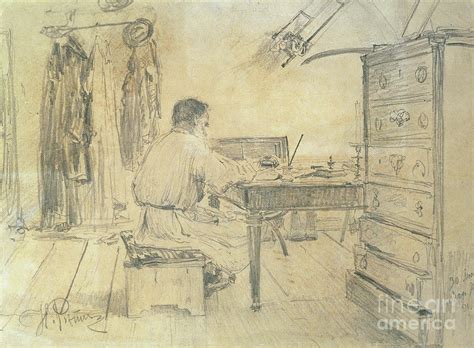 Leo Tolstoy Drawing By Ilya Efimovich Repin Pixels